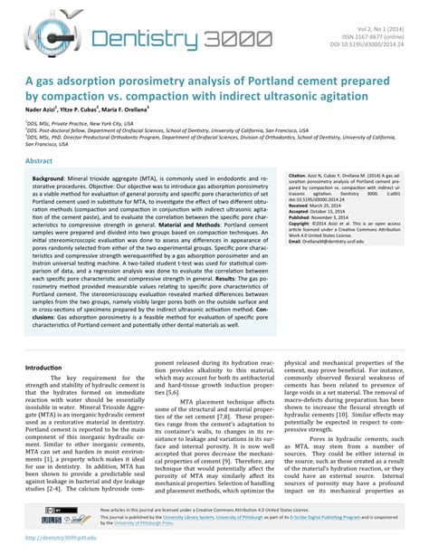 Pdf A Gas Adsorption Porosimetry Analysis Of Portland Cement Prepared By Compaction Vs