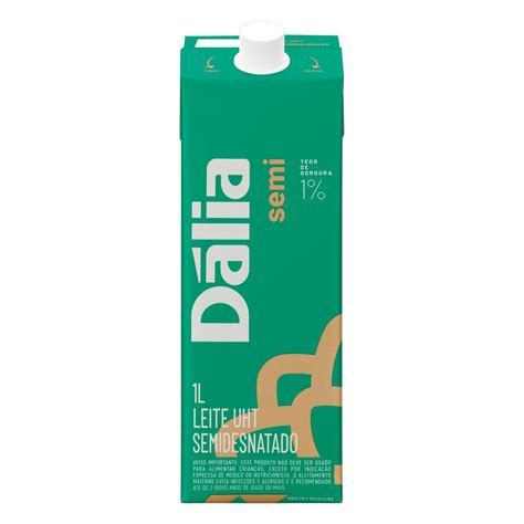 Leite Uht Semidesnatado DÁlia Caixa Com Tampa 1l Gtin Ean Upc 7898681791637 Cadastro De