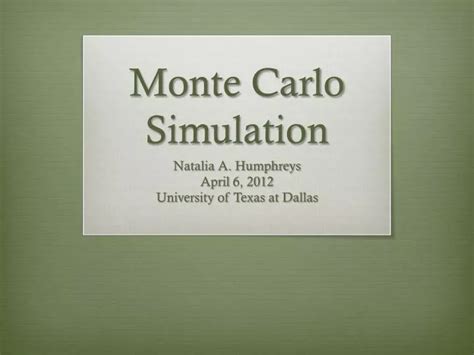 Ppt Monte Carlo Simulation Powerpoint Presentation Free Download Id1677386