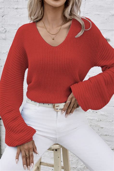 Wholesale Casual Solid Basic V Neck Tops K Online