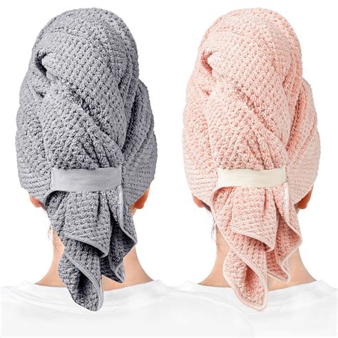 Rolshol 2 Packs Large Microfiber Hair Towels For Women