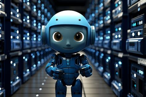 Premium Photo A Small Droid With A Head And Hands