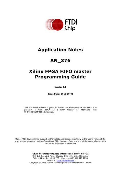 Xilinx Fpga Fifo Master Programming Guide Manualzz