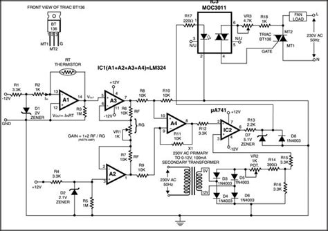 Temperature Controlled Fan Using 8051 Circuit Diagram Fan Te