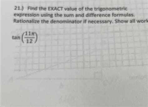 Solved Find The EXACT Value Of The Trigonometric Expression Chegg