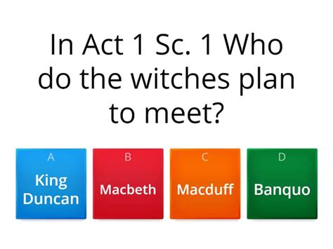 Macbeth Plot Revision Quiz