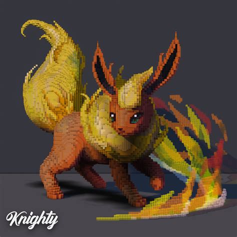 Minecraft Pixel Art Flareon Pikachu Vaporeon Pokémon Go Art