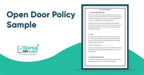 Open Door Policy In Workplace Download Word Pdf