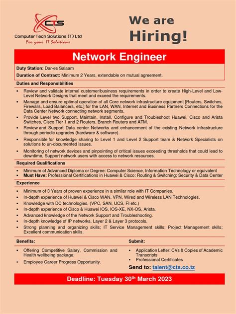 Hiring Network Engineer Download Free Pdf Computer Network Router