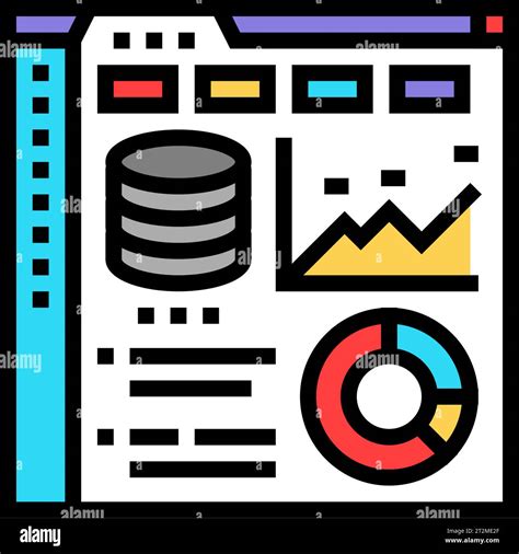 Database Dashboard Color Icon Vector Illustration Stock Vector Image