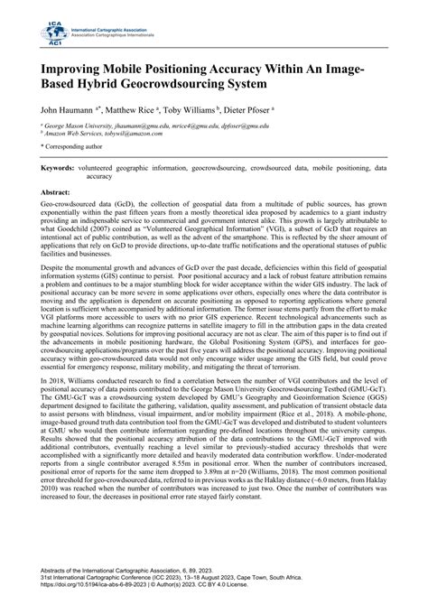 Pdf Improving Mobile Positioning Accuracy Within An Image Based Hybrid Geocrowdsourcing System