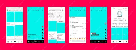 Tiktok Mobile App Ui Screens Premium Vector