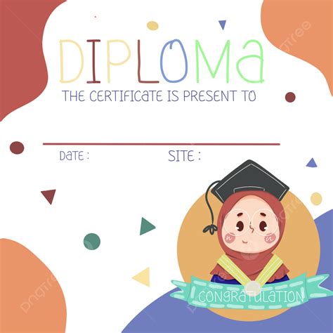 Cute Certificate For Kindergarten Diploma Template Download On Pngtree