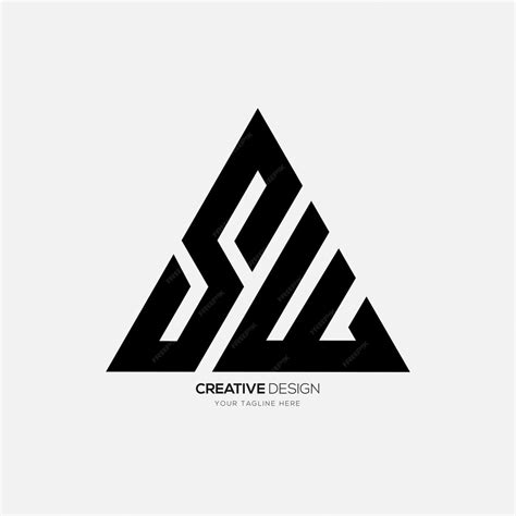 Premium Vector Letter Sw Initial Triangle Shape Unique Modern Abstract Monogram Alphabet Logo