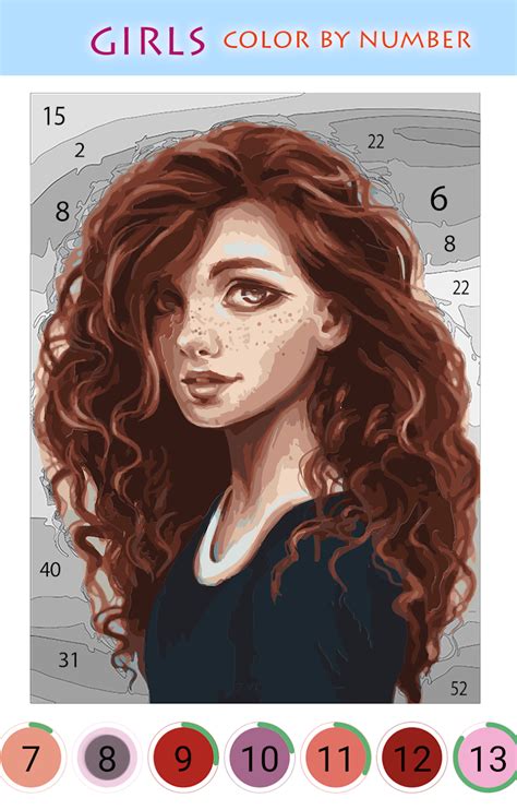 Cute Girls Color By Number For Android Download