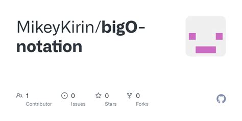 GitHub MikeyKirin BigO Notation