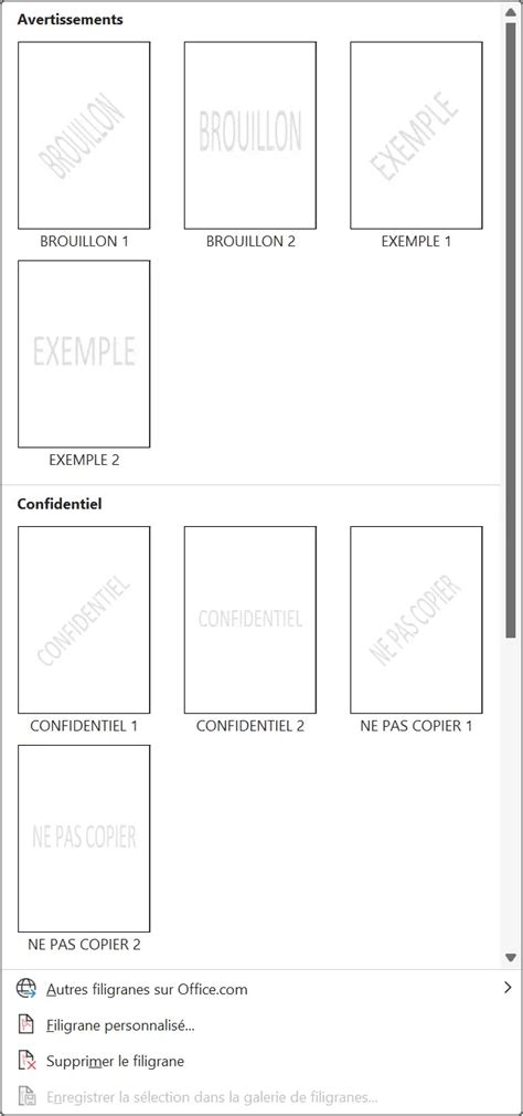Word : ajouter un filigrane dans un document