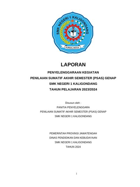 Laporan Penyelenggaraan Psas Genap 23 24 Pdf