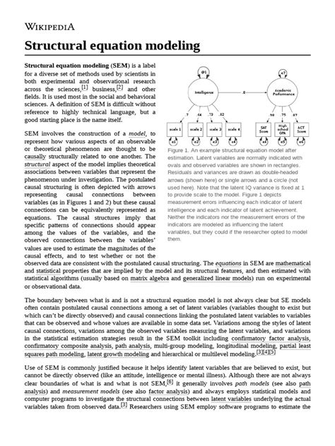 Structural Equation Modeling Pdf Structural Equation Modeling