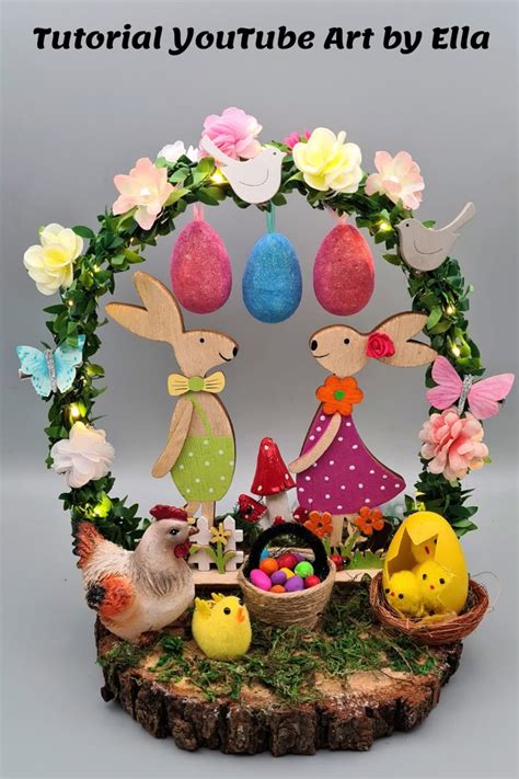 Idei Creative Cu Decoratiuni De Paste Aranjament De Paste Cu Iepurasi Oua Si Ghirlanda Cu