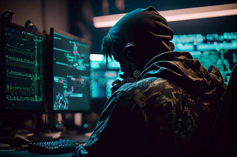 Hacker Hacks Computer Generative Ai Stock Illustration Illustration