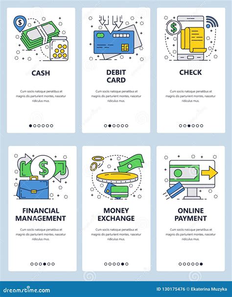 Vector Web Site Linear Art Onboarding Screens Template Business And