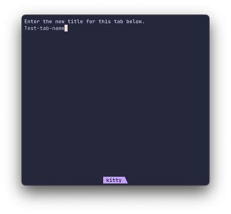 set tab title interactively doesn t work · issue 5471 · kovidgoyal