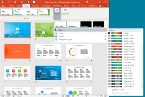 PowerPoint How To Change A Color Scheme Of The Presentation To A Different Preinstalled Color