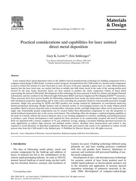 PDF Practical Considerations And Capabilities For Laser PDF FilePractical Considerations