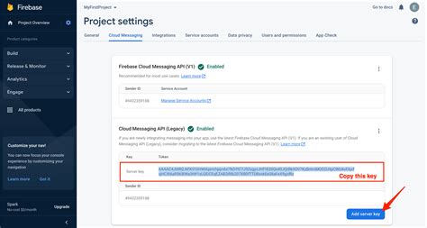 Create A New Firebase Server Key