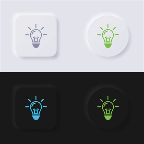Lightbulb Icon Set Multicolor Neumorphism Button Soft Ui Design For Web Design Application Ui