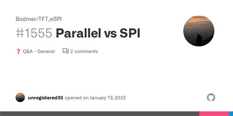 Parallel Vs Spi · Bodmer Tftespi · Discussion 1555 · Github