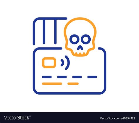 Cyber Attack Line Icon Ransomware Threat Sign Vector Image