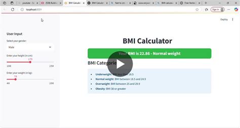 Built A Bmi Calculator With Python And Streamlit Dania Nizam Posted On