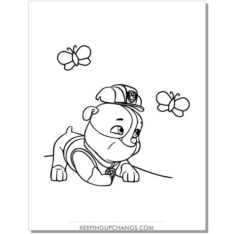 Paw Patrol Coloring Pages Rubble Free Printable