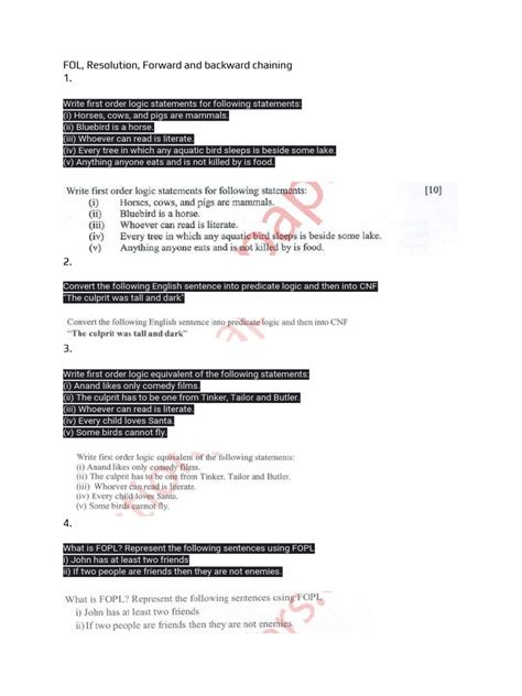 Fol Resolution Forward And Backward Chaining Pdf