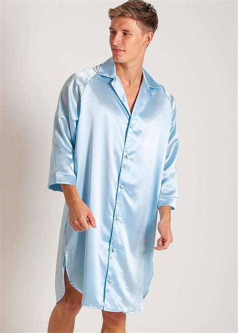 Luxurious Pure Silk Satin Nightshirt For Men Sulis Silks