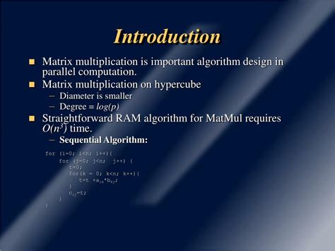 Ppt Matrix Multiplication Powerpoint Presentation Free Download Id