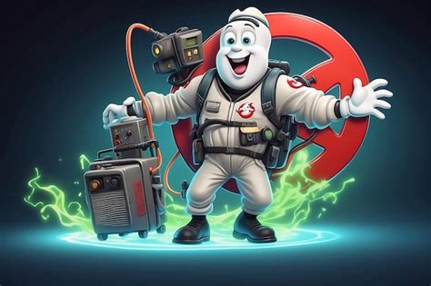 Ghostbuster Cartoon Character Illustration Premium Ai Generated Image
