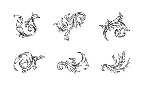 460 Silhouette Of The Filigree Tattoo Designs Stock Illustrations
