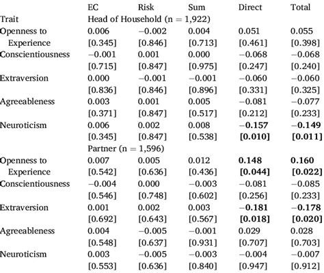 Direct And Indirect Effects Of Personality Traits In Couple Households
