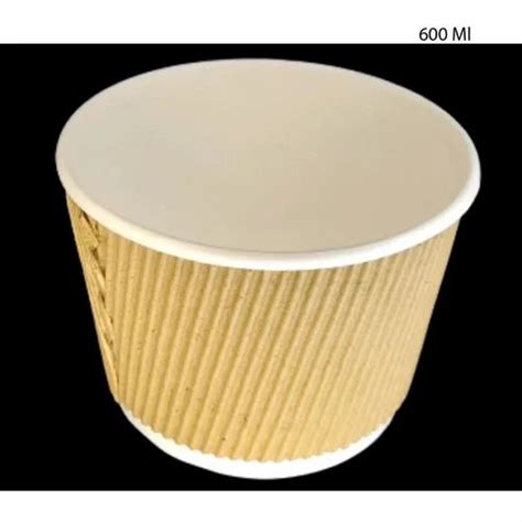 brown plain 600 ml paper ripple round container at ₹ 10 81 piece in new