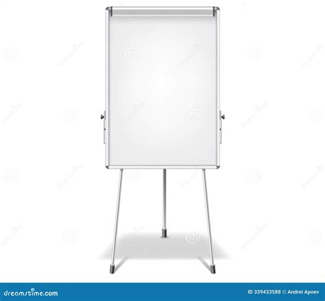 Empty Whiteboard On Metal Legs Realistic Vector Illustration Stock Vector Illustration Of