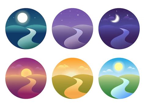 Premium Vector Set Of Modern Beautiful Landscape With Gradients