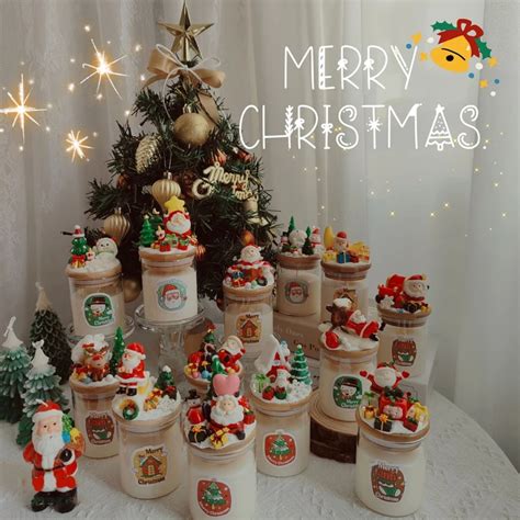 수제 크리스마스 향기 양초 크리에이티브 선물 크리스마스 트리 산타 클로스 엘크 유리 컵 양초 콩 왁스 아로마 테라피 장식품 Aliexpress