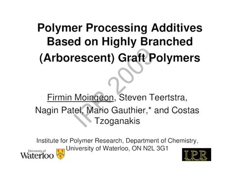 Pdf Polymer Processing Additives Based On Highly Branched