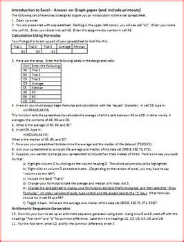 Introduction To Excel Use After Arithmetic And Geometric Sequences Editable