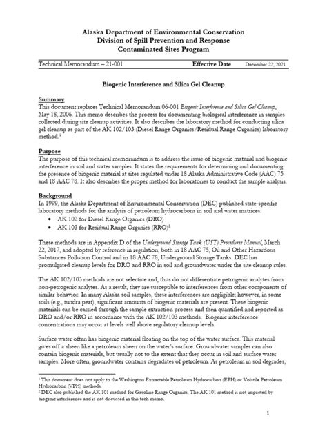 Biogenic Interference And Silica Gel Cleanup Pdf Chromatography Gas Chromatography