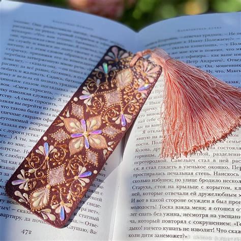 Восточная сказка - Натуральная кожаная закладка с росписью и ...