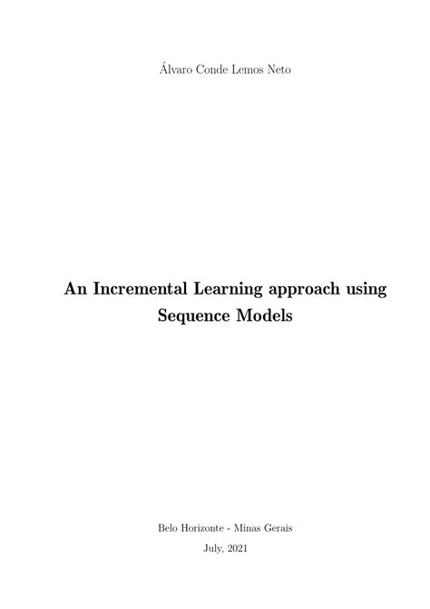pdf an incremental learning approach using sequence models